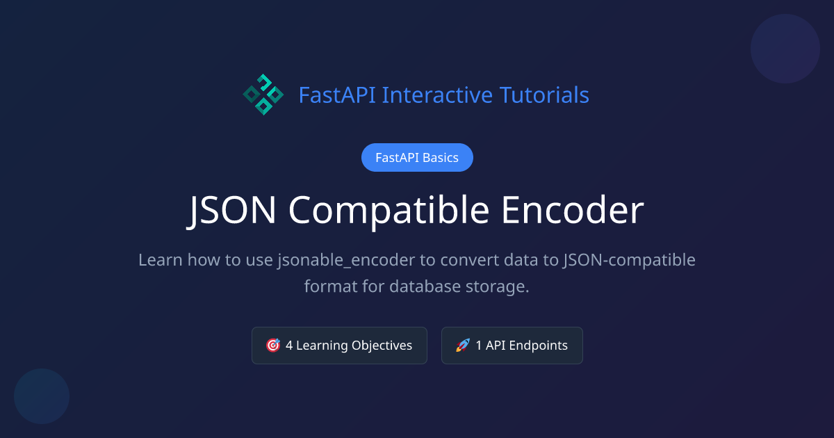 JSON Compatible Encoder | FastAPI Basics | FastAPI Tutorial