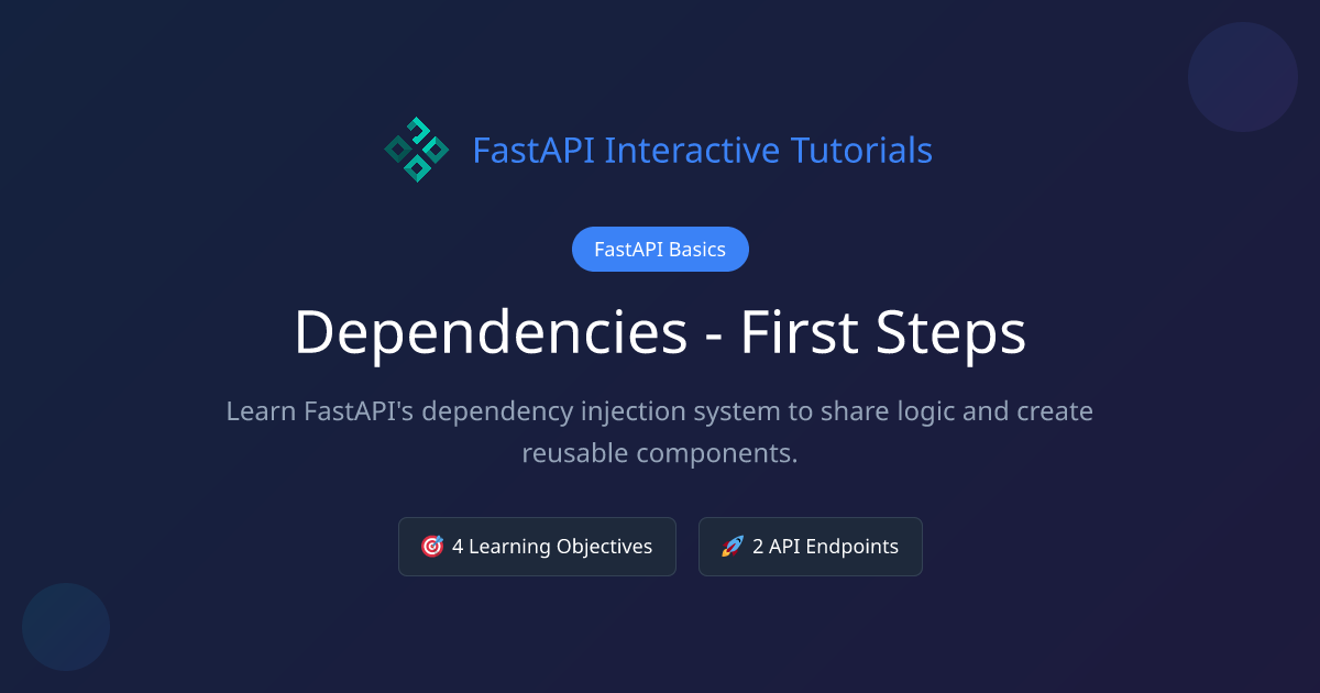 Dependencies - First Steps | FastAPI Basics | FastAPI Tutorial