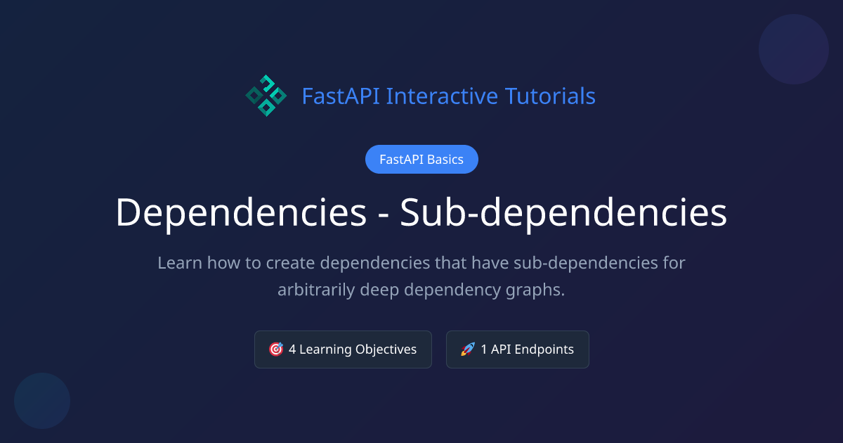 Dependencies - Sub-dependencies | FastAPI Basics | FastAPI Tutorial