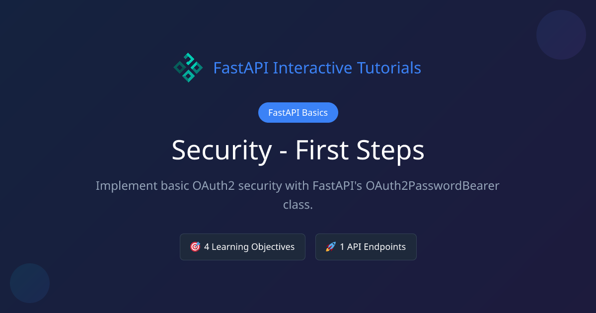 Security - First Steps | FastAPI Basics | FastAPI Tutorial