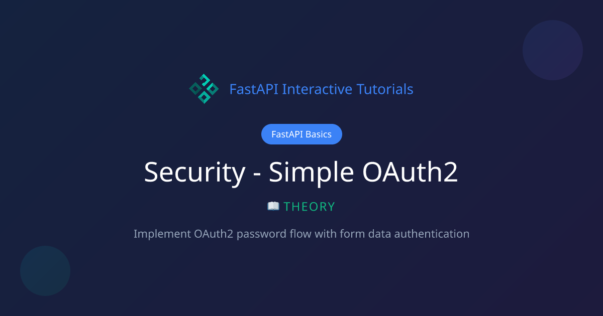 Security - Simple OAuth2 - Theory | FastAPI Basics | FastAPI Tutorial