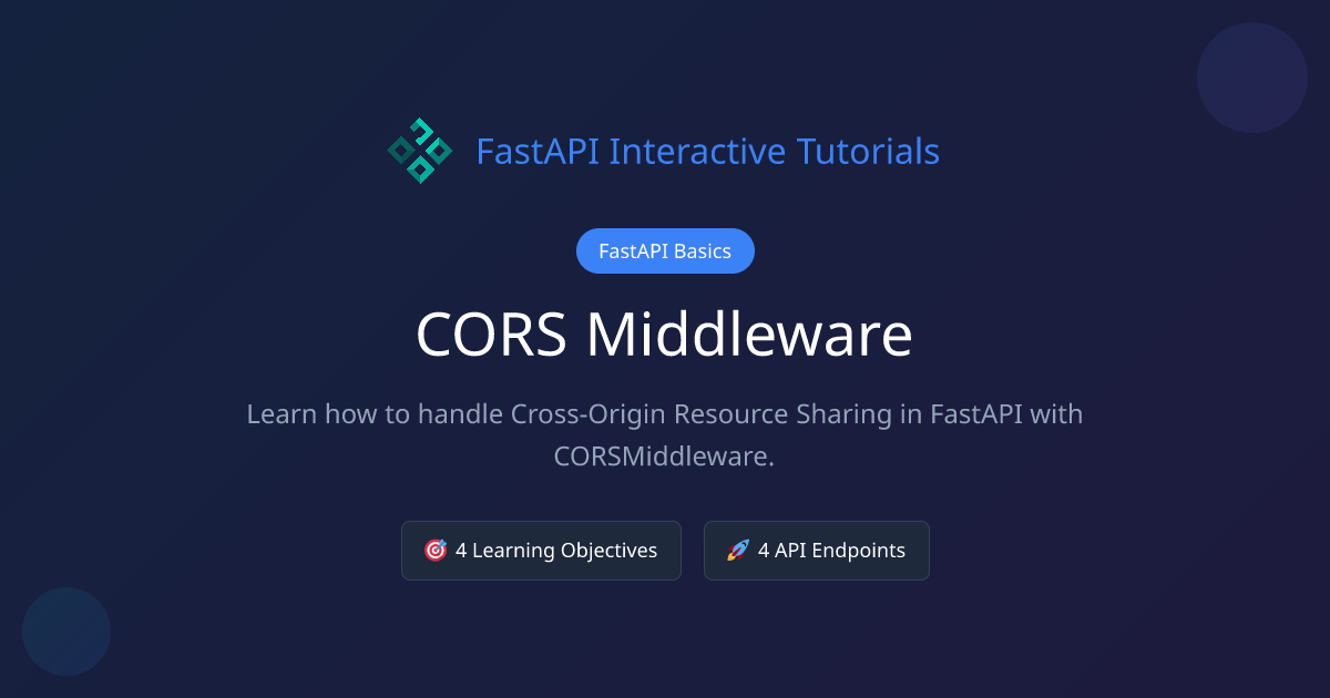 CORS Middleware | FastAPI Basics | FastAPI Tutorial