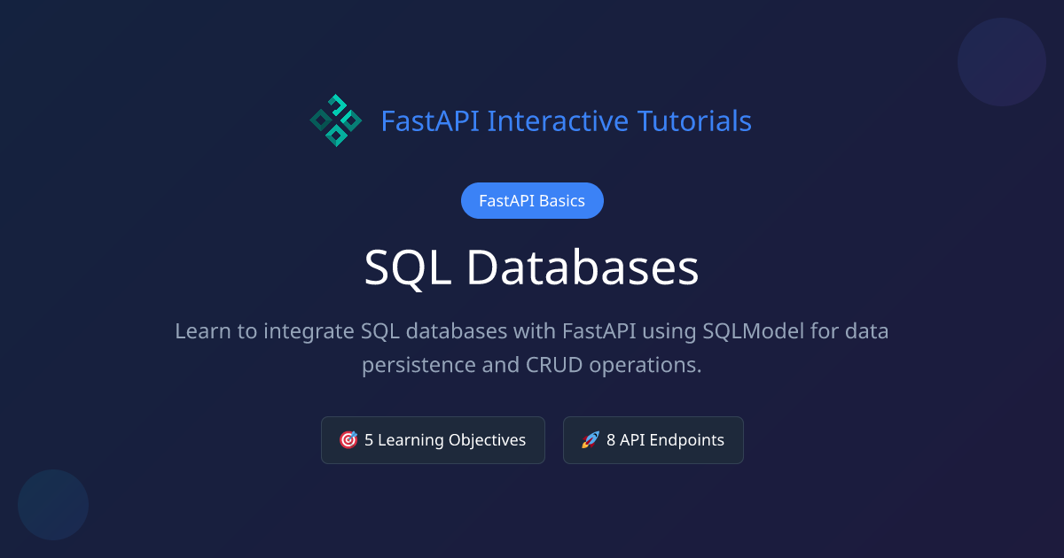 SQL Databases with SQLModel | FastAPI Basics | FastAPI Tutorial