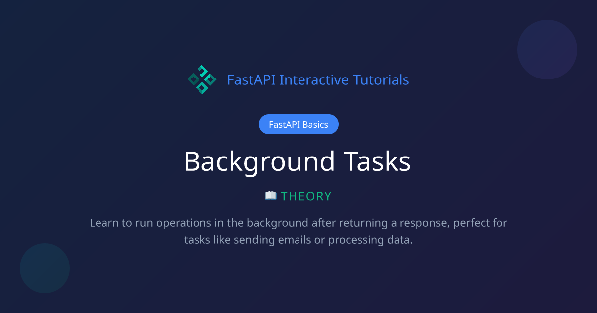 Background Tasks - Theory | FastAPI Basics | FastAPI Tutorial